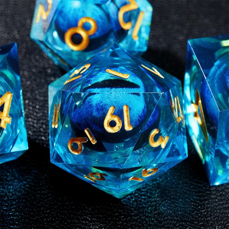 New Liquid Core Dice Set DND Polygonal Resin Dice Rolling RPG Dungeon ...