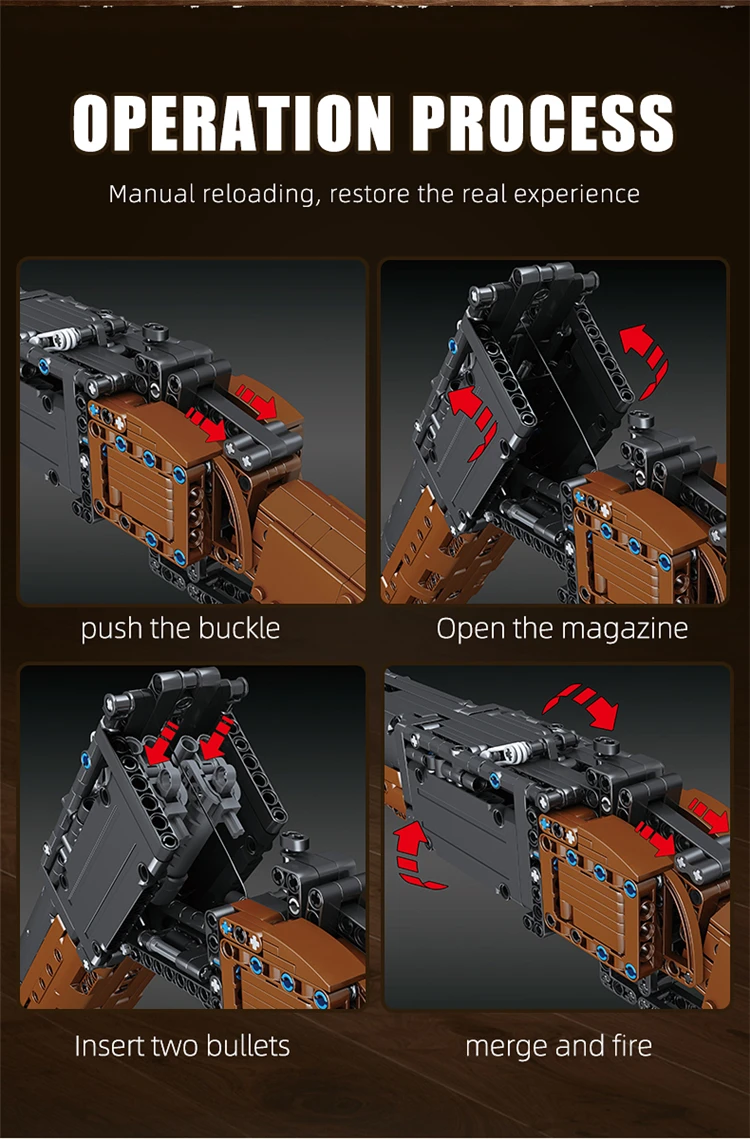 Wholesale Mould King 14016 Double-Barreled Shotgun DIY Toy