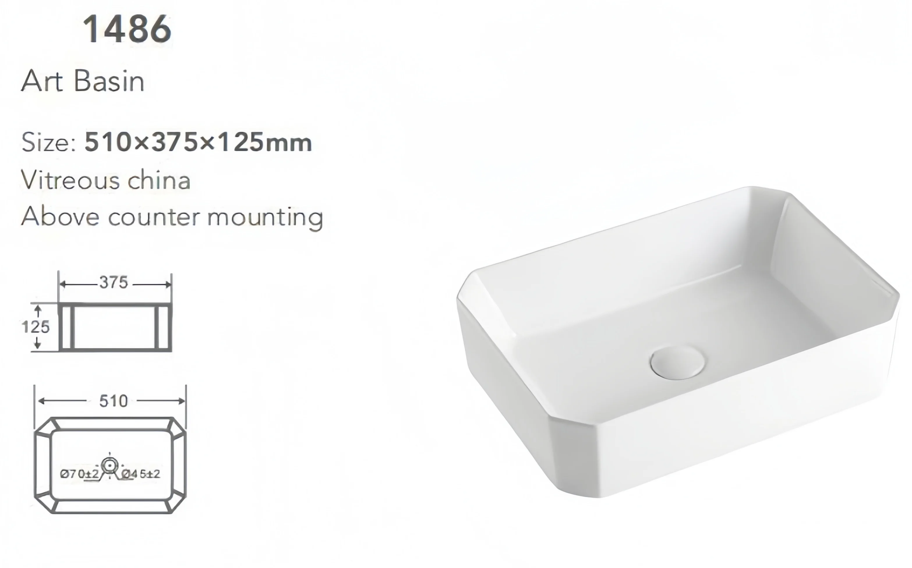 Ceramic Octagon White Hand Washing Basin Table Top Mounted Cabinet Basin Sink With Faucet Hole ...