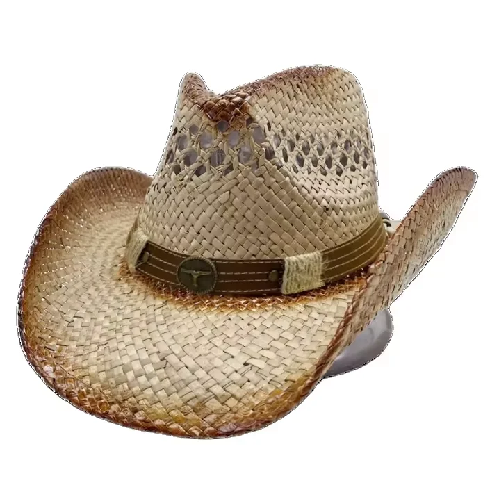 Summer Women Wheat Woven Cowboy Hat Cheap Wholesale Holiday Beach Flat ...