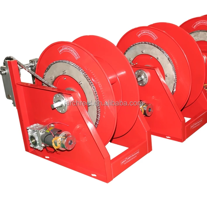 Custom 24v Electric Motor Driven Cable Reels Motorized Hose Reels Drum ...