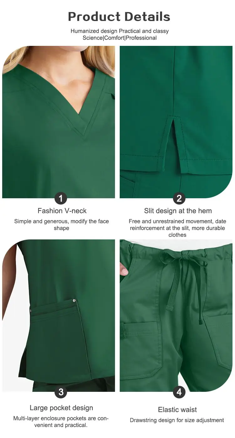 Doctors And Nurses Scrub Nursing Uniform Scrubs Sets Women And Man ...