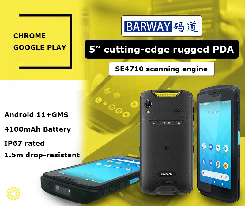 Oem Android 12 Gms Dual 5g Pda Ip67 Waterproof Rugged Pda Barcode Scanner Handheld Pda Android ...
