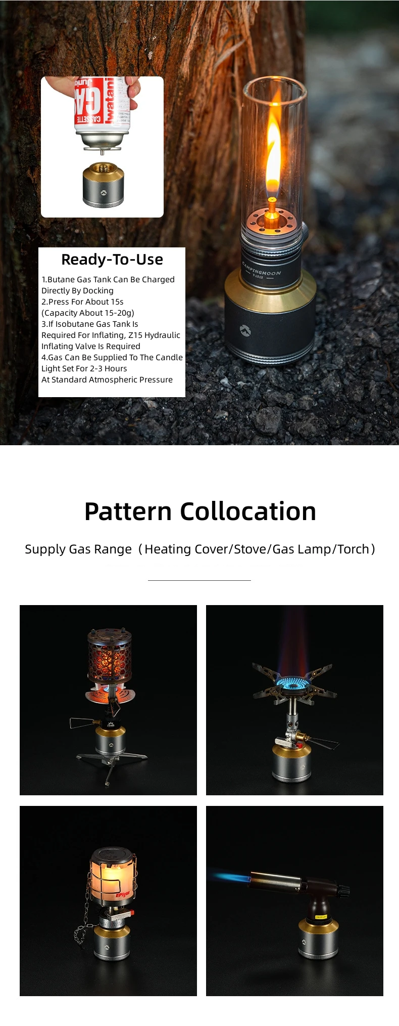 Campingmoon Outdoor Glamping Atmosphere Lantern - Vintage Gas Lamp