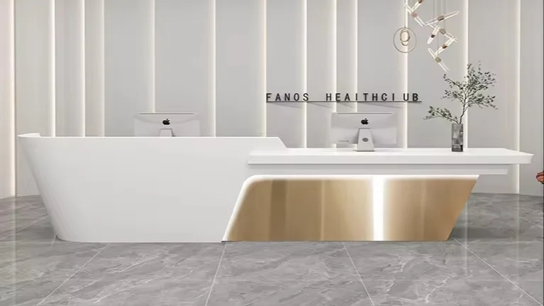 Sagely Reception Table Marble Uniform Design Office Clinic Beauty Salon ...