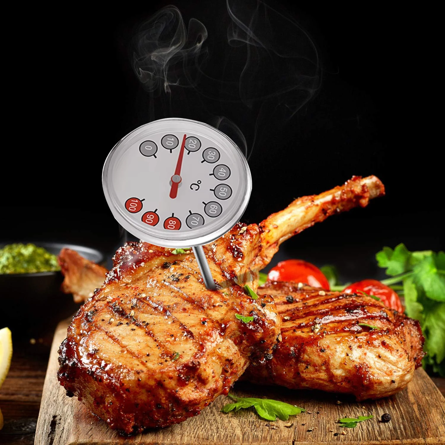 2025 SW 130 mm Long Stem Deep Fry Thermometer with Clamp Stainless ...