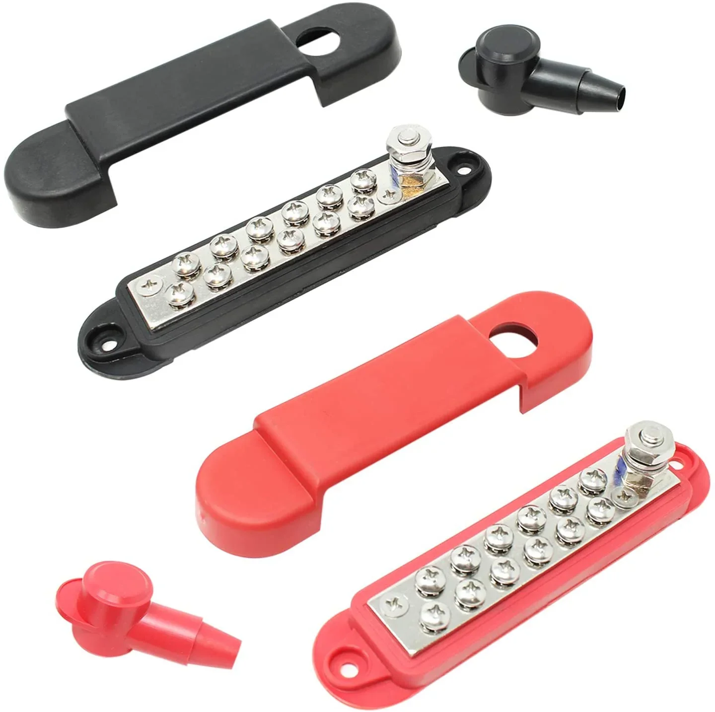 12 Point Terminal Power Distribution Block Bus Bar With Covers And Lock ...