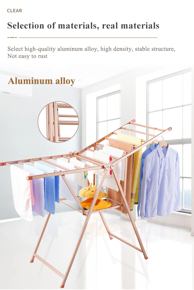 High Quality Clothes Drying Rack Aluminium Folding Laundry Racks Dryer ...