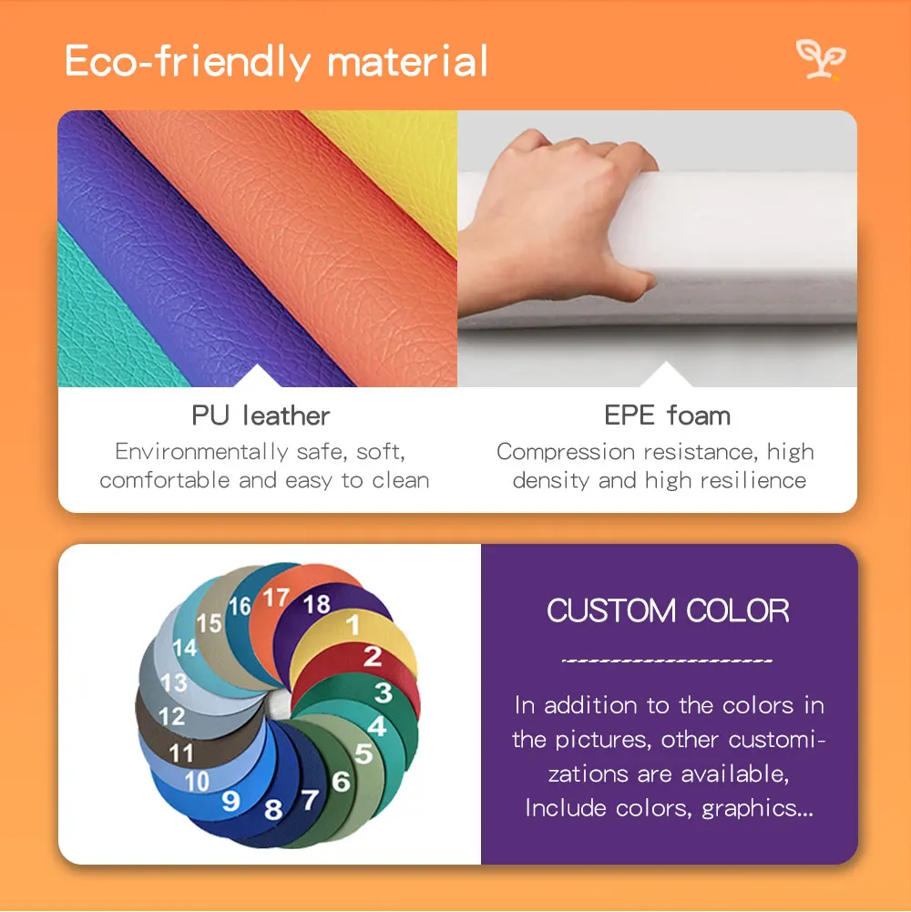 Eco-friendly Eva Pu Foam Filling Soft Pu Leather Cover Double Steps ...