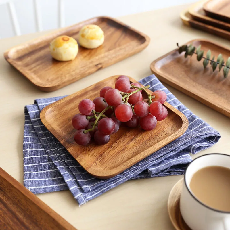 Popular Dish Set Kitchen Dinner Dinnerware Wooden Dinning Plates Free ...