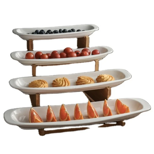 3 Tier Serving Tray Set Restaurant Wedding Party Cake Fruit Dessert ...