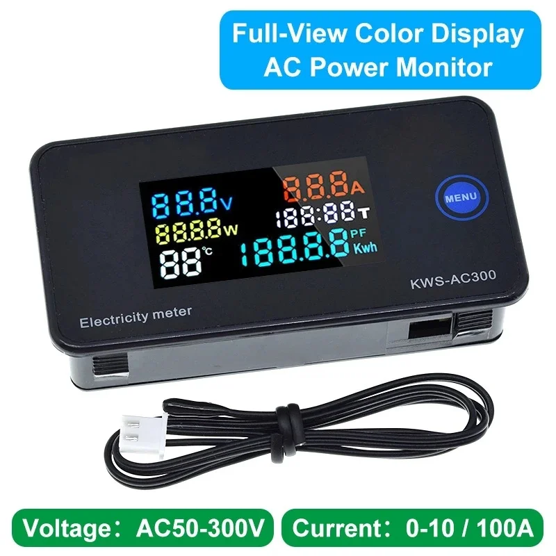 Kws-ac300 Ac 50-300v 전압계 전류계 Kws 전원 에너지 미터 Led 디지털 Ac Wattmeter 전기 미터 ...