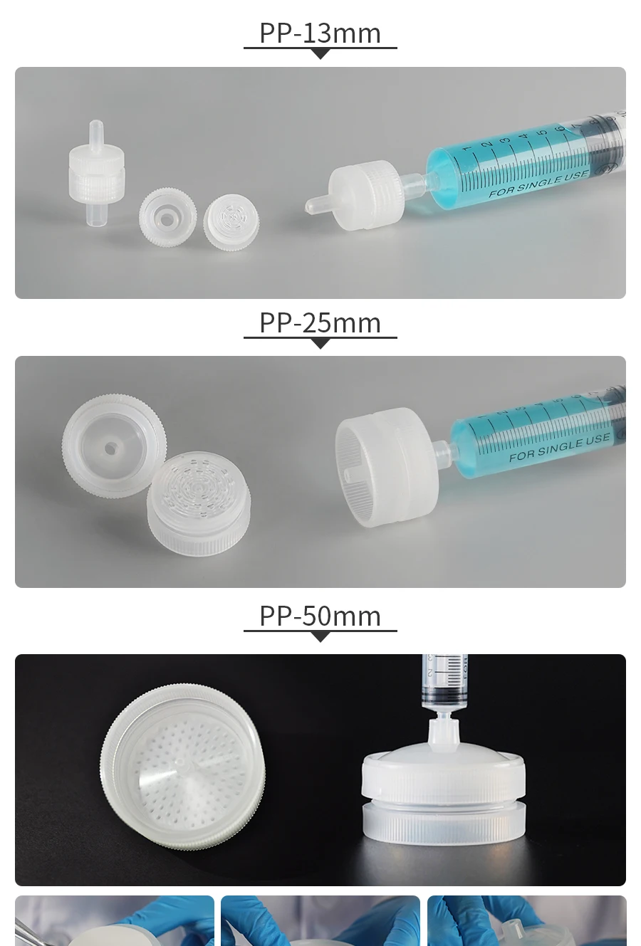 Reusable Lab Use Male Luer Slip Tip Female Luer Lock 13/25/50mm Plastic ...