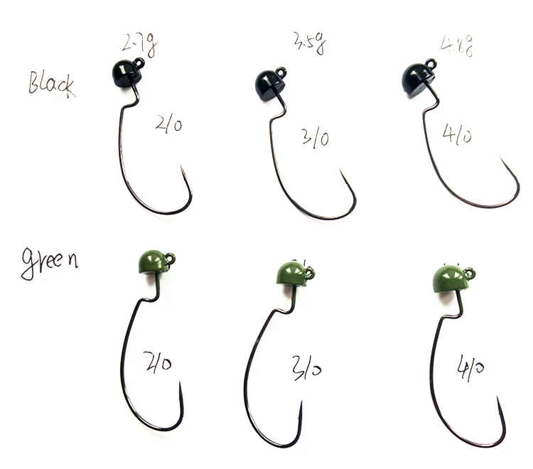 High Quality Tungsten Ned Offset Rig Jig Head Bass Fishing Hook Jig Head
