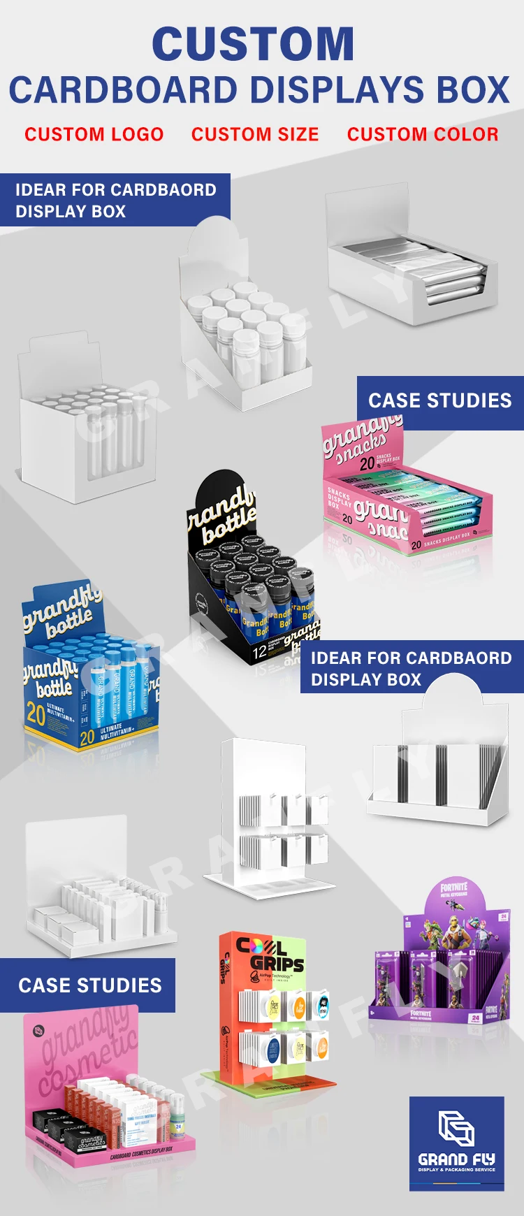 Custom Supermarket Tear Off Snack Cardboard Display Box Racks Paper ...