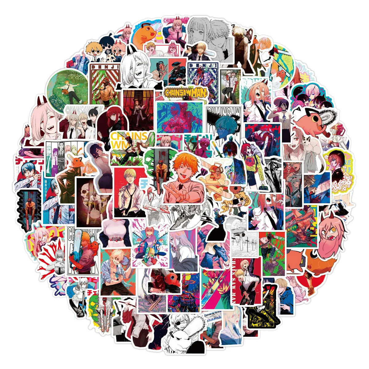 100pcs Anime Chainsaw Man Stickers Waterproof Non-repeat Die Cut ...