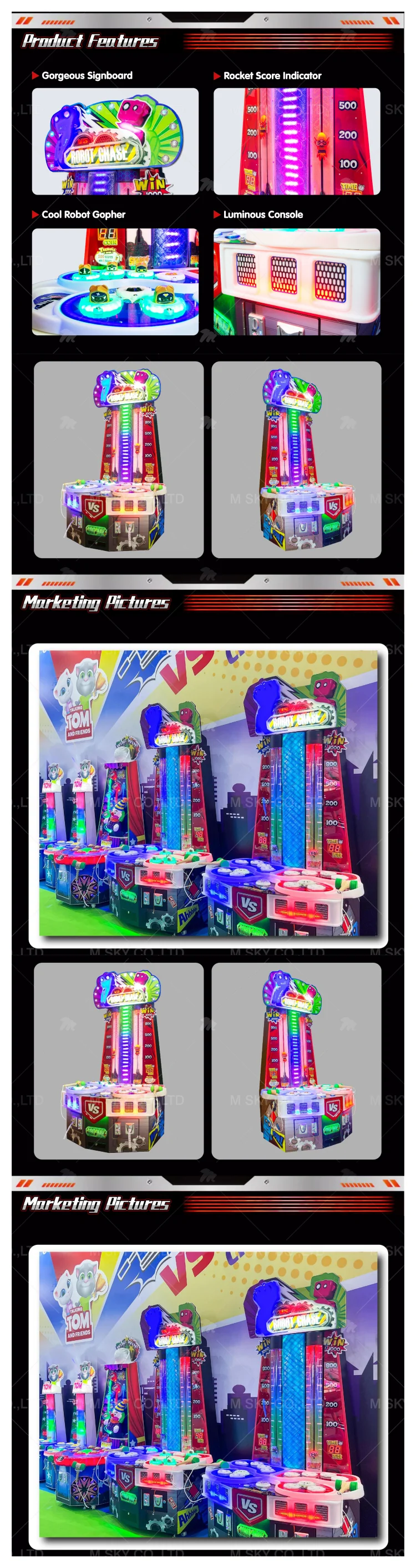 Two-player Coin-operated Kids' Redemption Amusement Machine Robot Chase ...