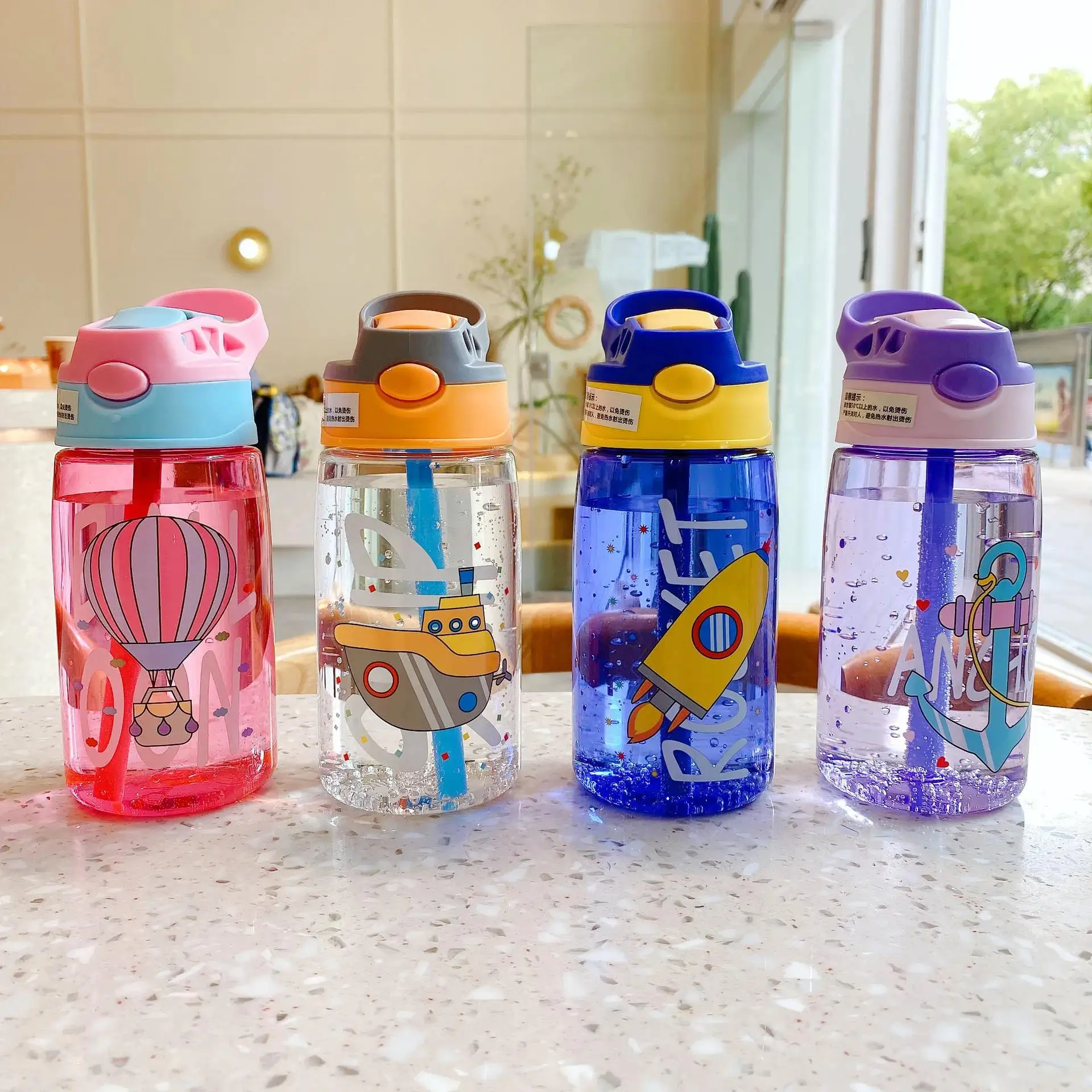 Carton Design 480ml Outdoor Portable Sippy Cup Tritan Kids Water Bottle Plastic Contigo Water ...