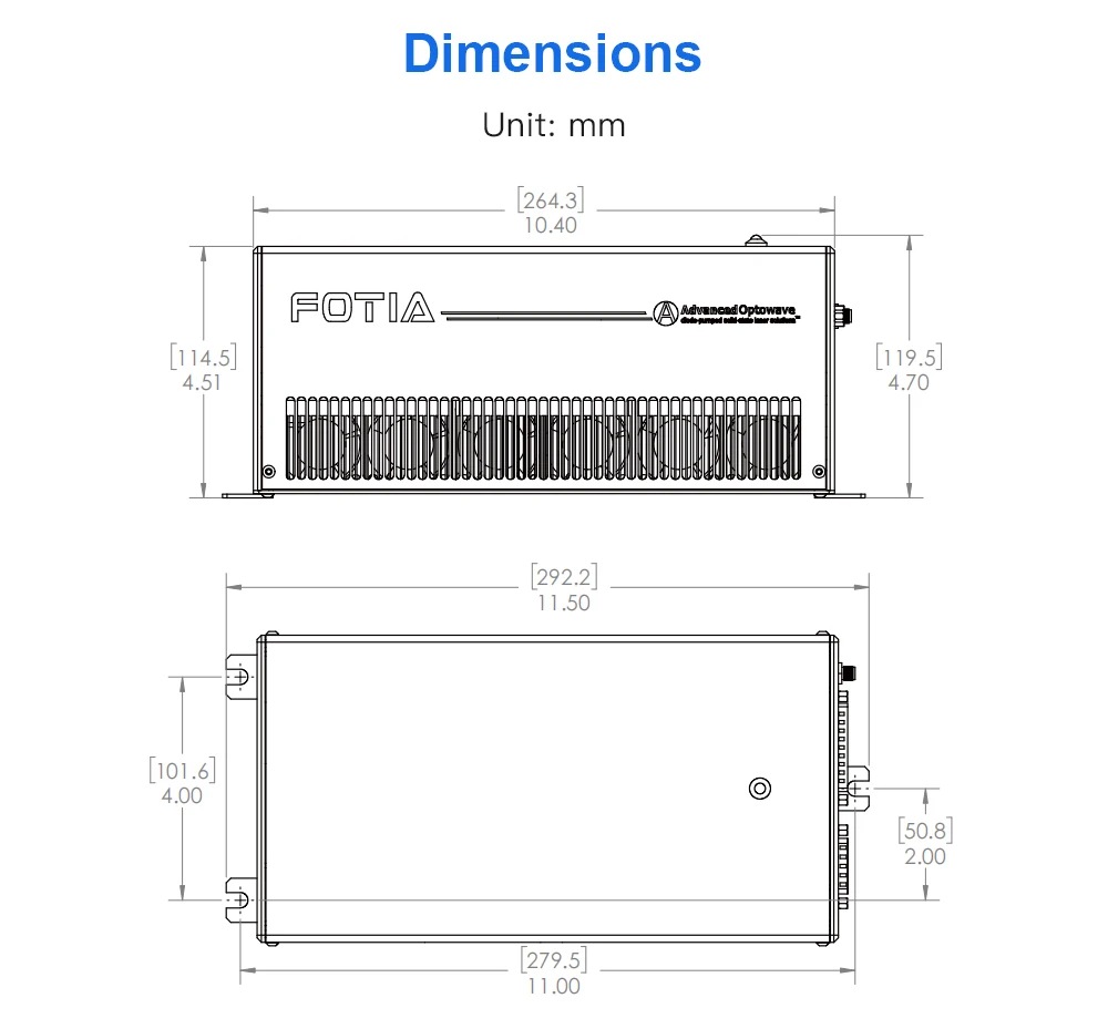 INNO 355nm UV 레이저 소스 FOTIA-355-3-50-3D, 공냉 및 수냉 옵션 제공