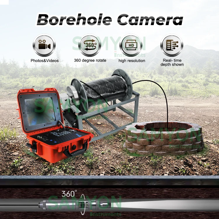 360 Focus Adjustment 300m 12 Inch Borehole Inspection Camera Water Well Inspection Camera ...