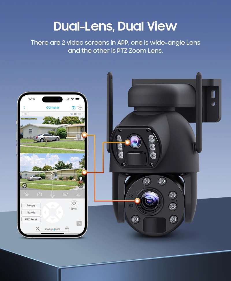 Ubox 6MP 20X Optional Zoom Dual Lens Low Power 4g Solar Panel Ptz Ip ...