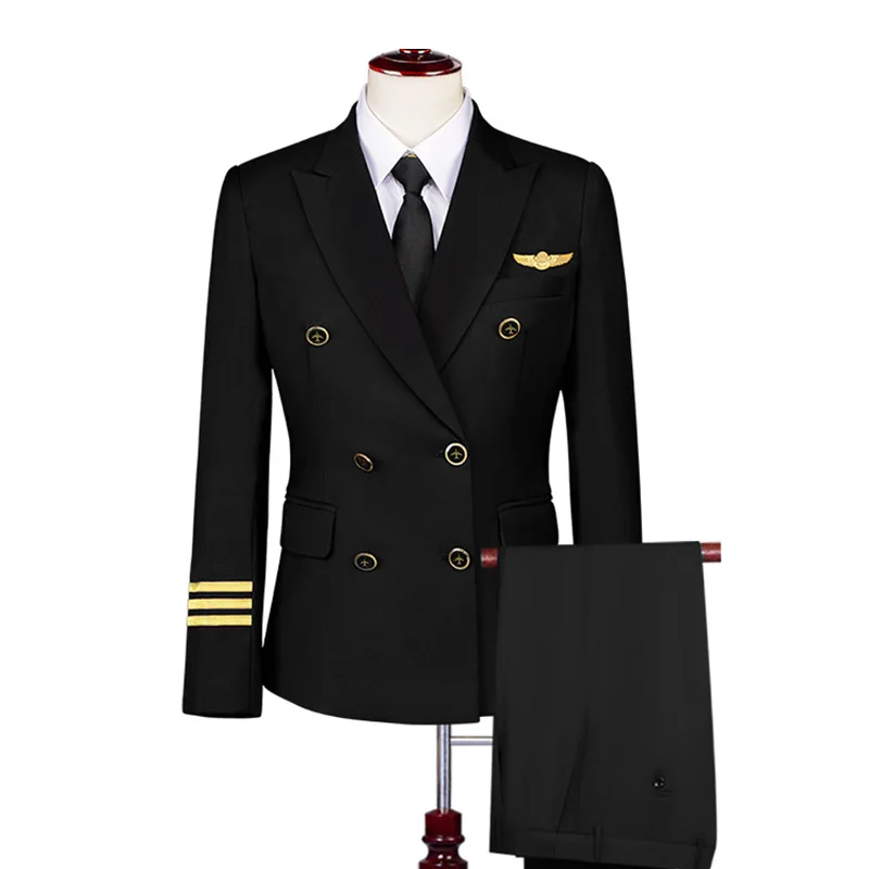 Custom Captain Uniform Sets Airliner Civil Aviation Pilot Workwear ...