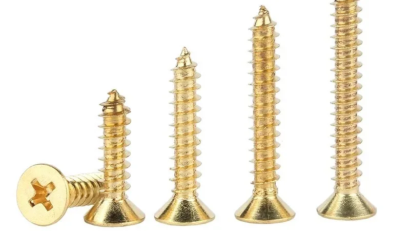 Wholesale Gold Color Wood Screw Brass Plated Phillips Flat Head Self ...