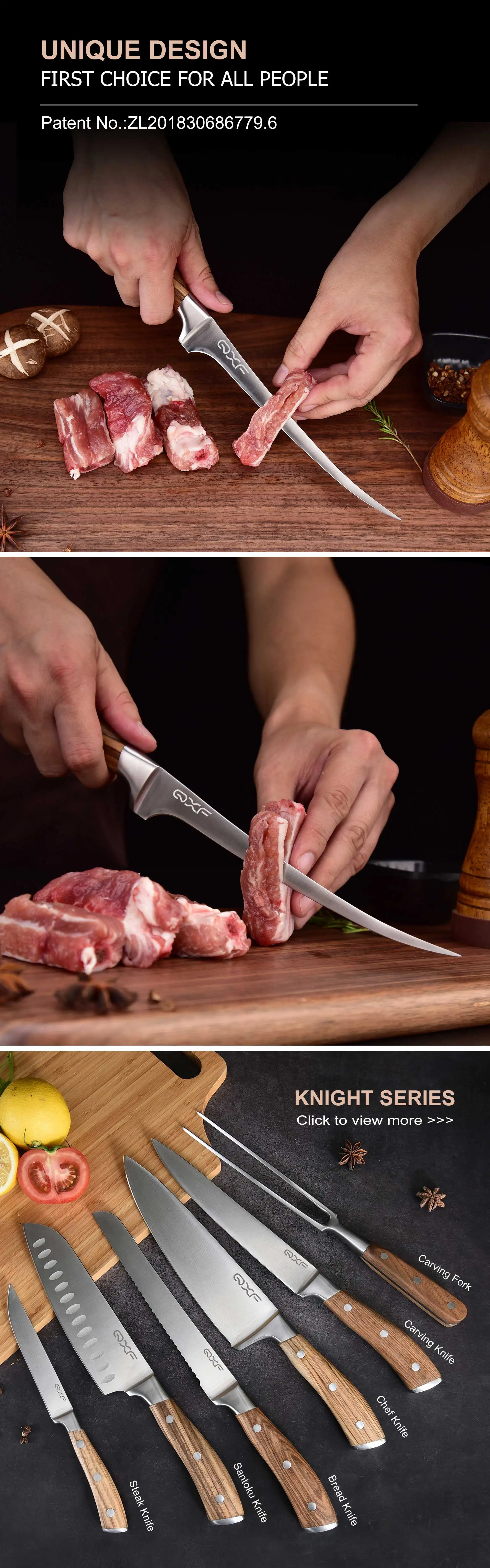 German Stainless Steel Boning Kitchen Knife Fillet Knife Fish Knives ...