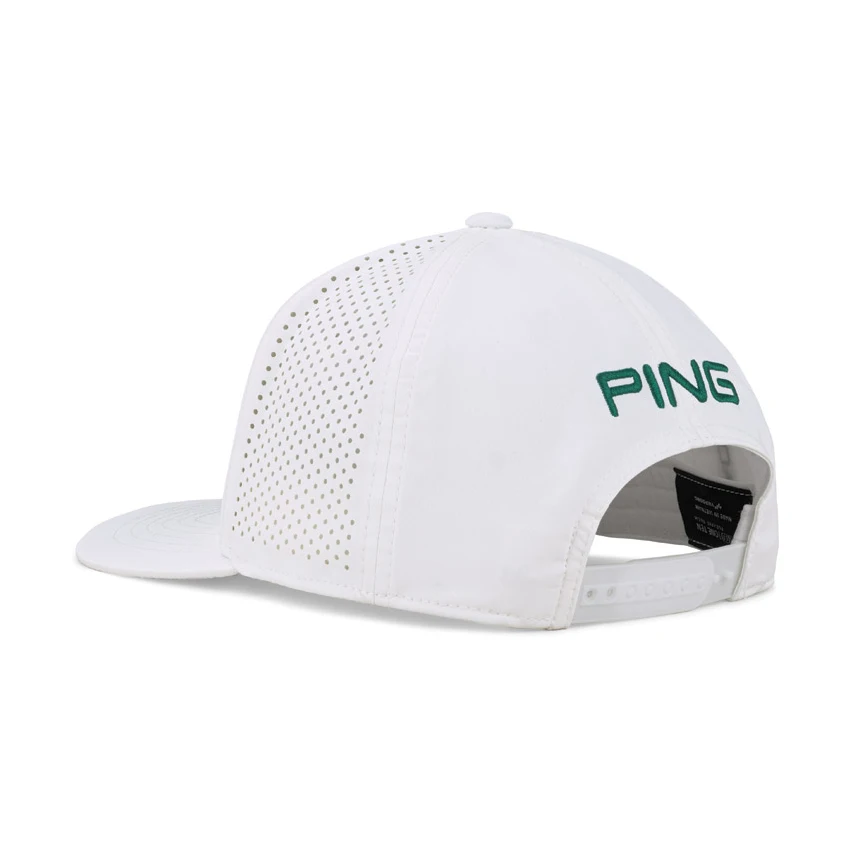 Custom Logo Laser Cut Perforated Golf Hat Structured Snapback Ping Cap Rubber Patch Baseball Cap ...