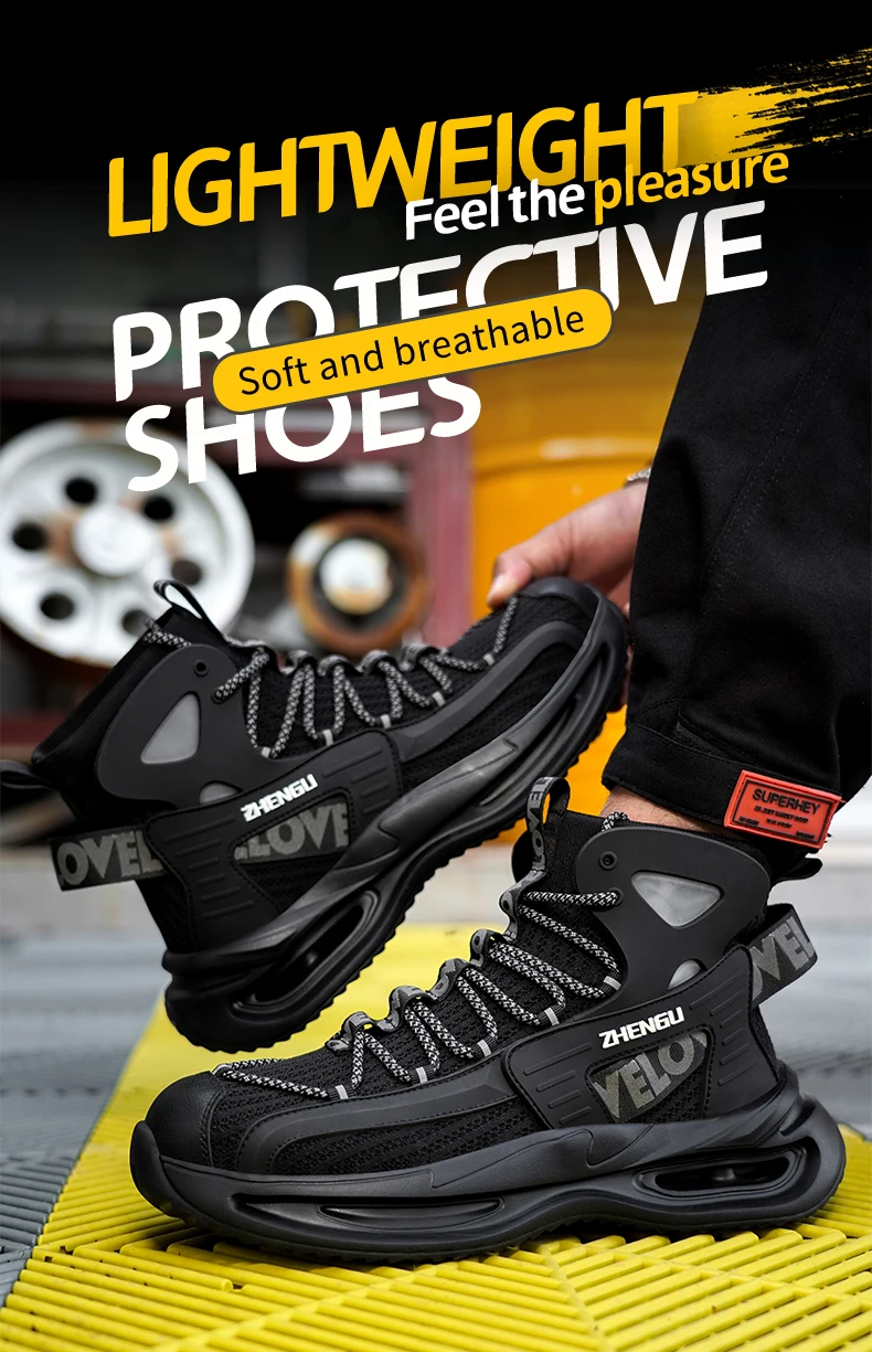 Sneaker Safety Shoes Light Weight Design,Steel Toe Black Sport Safety ...