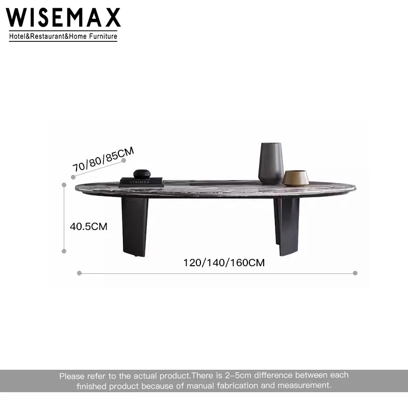 WISEMAX High End Luxury Living Room Furniture Natural Marble Oval Shape ...