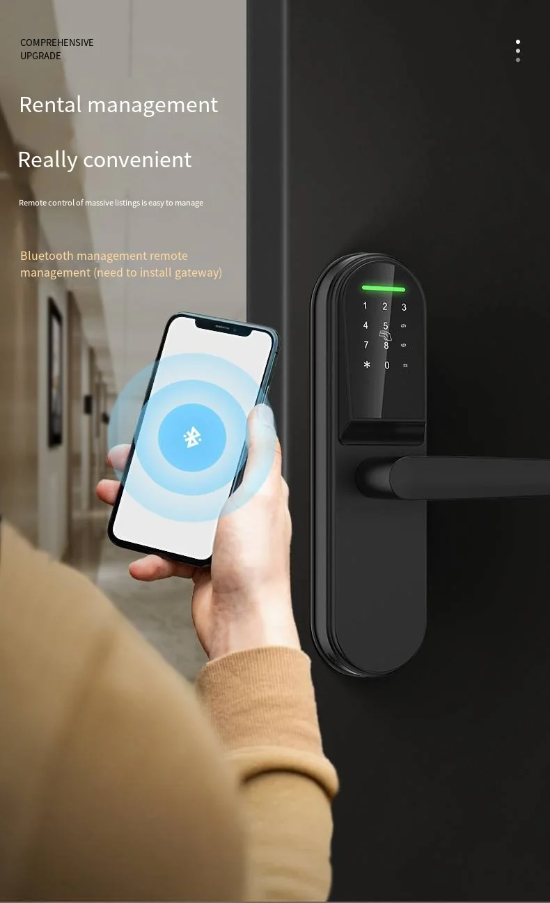 Wooden Door Indoor Door Fingerprint Intelligent Lock Bedroom Hotel ...