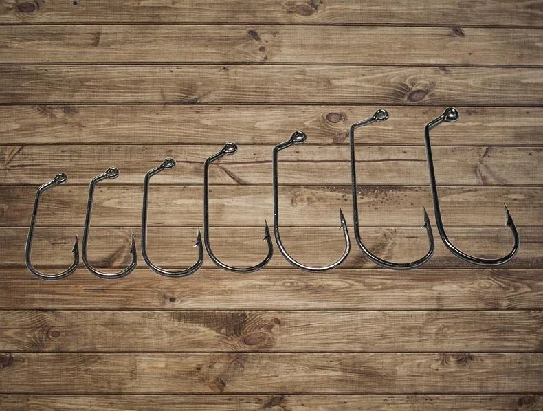 Spinpoler 60 Degree High Carbon Steel Jig Hooks Black Nickle Worm ...