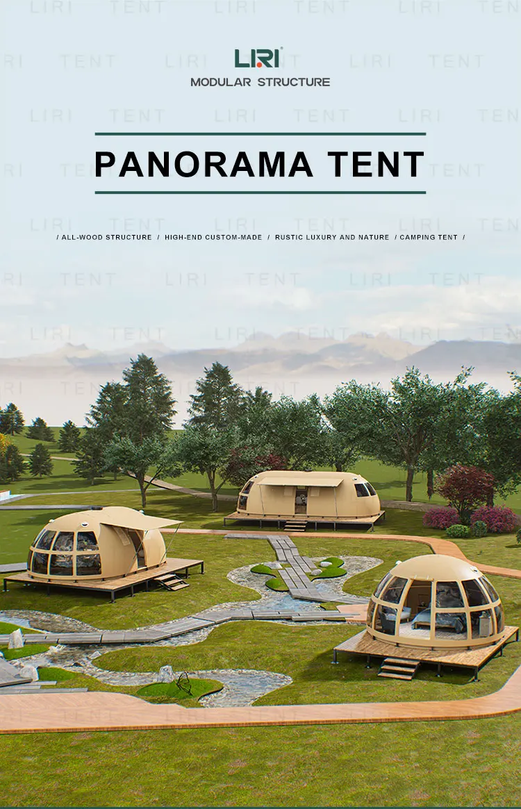 5M Waterproof Timber Structure Panorama Dome Outdoor Resort