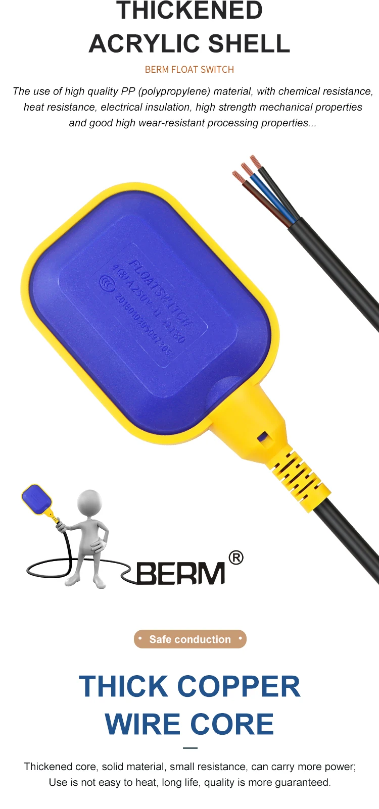 Float Level Switch Automatic Float Switch Water Tank Water Pump Float ...