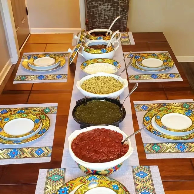 New traditional ethiopian eritrean habesha dining placemat printing ...
