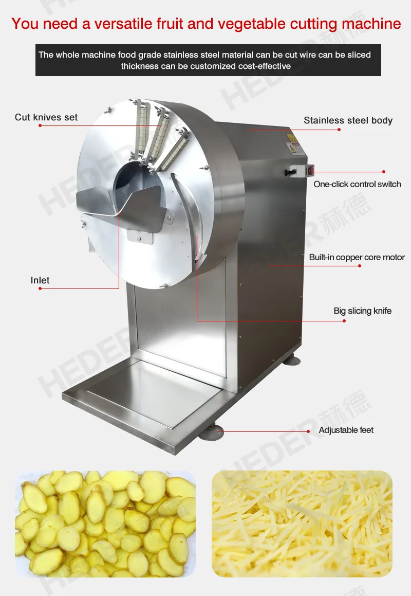 500kg Shredder Bamboo Shoot Cutter Carrot Slicer Ginger Shredding ...