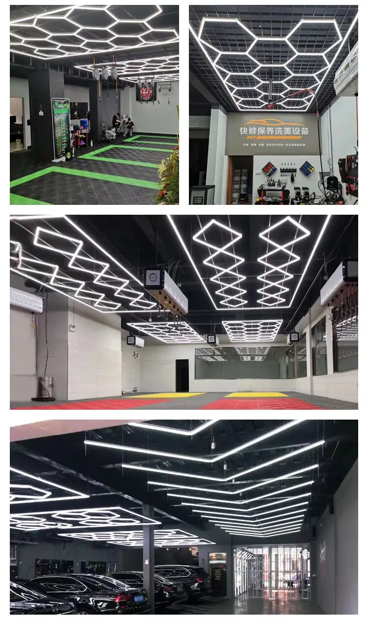 Hexagonal LED Lights - Efficient Workshop Lighting