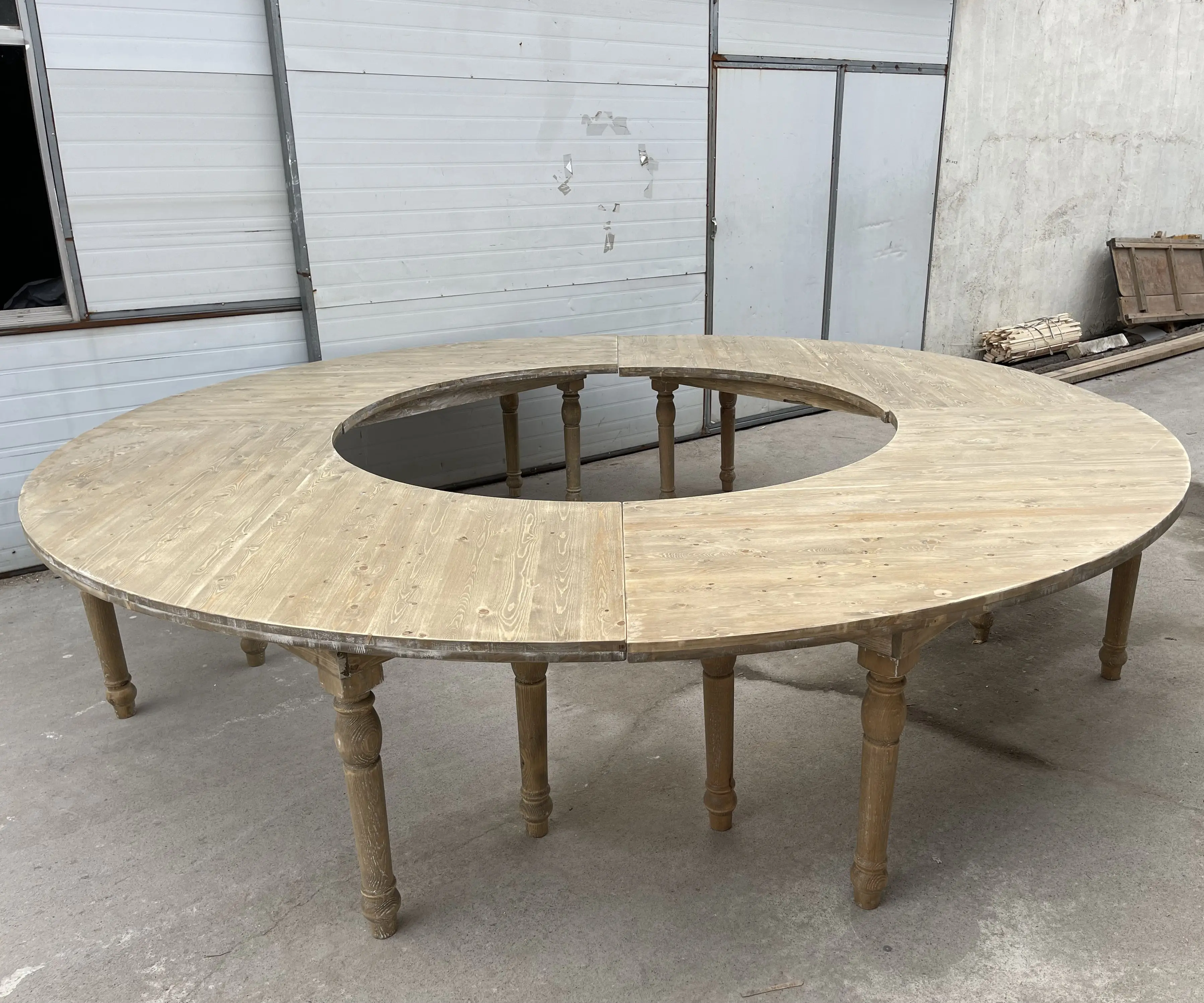 Garden Curved Wooden Tables - Perfect for Outdoor Events