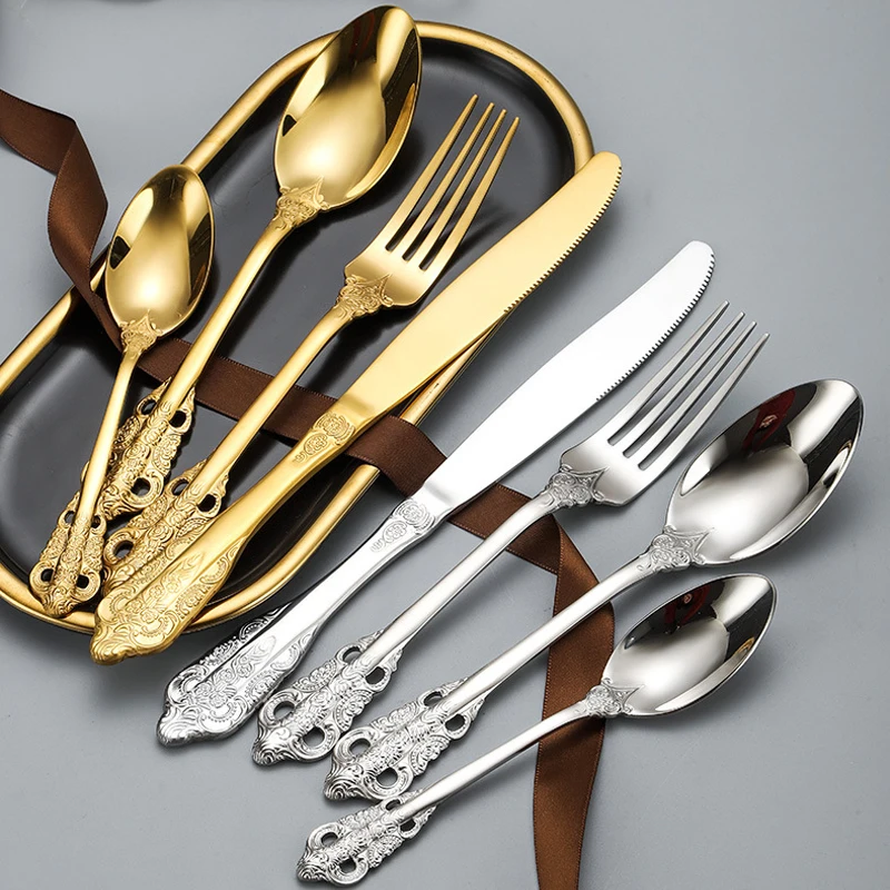 Luxury Palace Style Flatware - 24 Piece Silverware Set