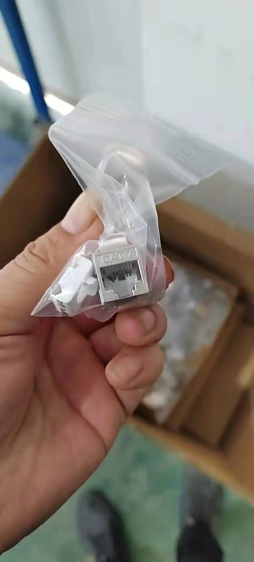 Puxin Cat5e Cat6 Cat6a Cat7 Rj45 180 Degree Toolless Shielded Stp Ftp Zinc Alloy Keystone Jack ...