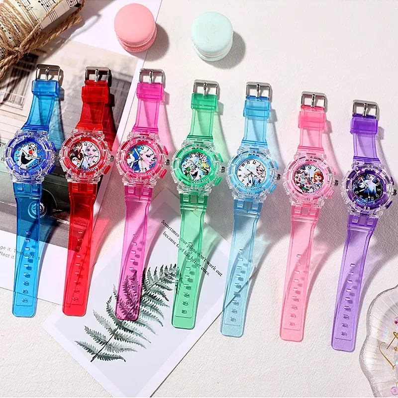 Fashion Glitter Cartoon Kids Quartz Watch Ice Princess Ladies Cartoon ...