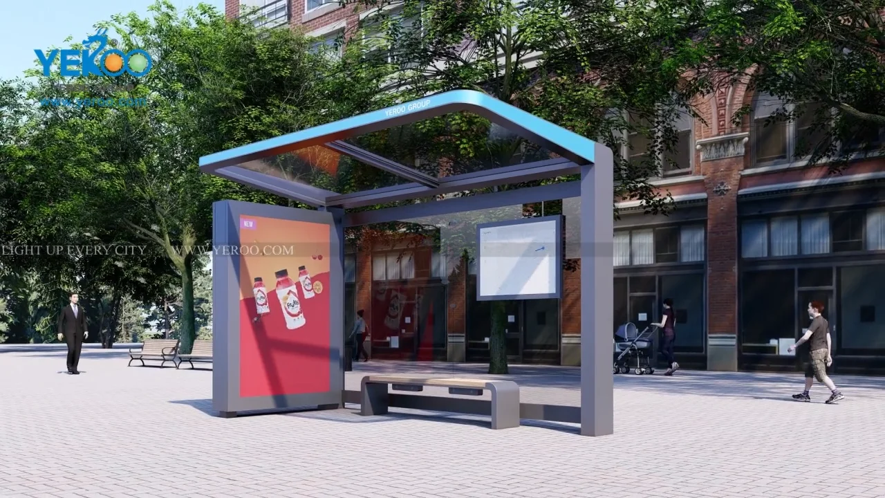 Modern Waiting Bus Shelter Aluminium Advertising Bus Stop Station ...