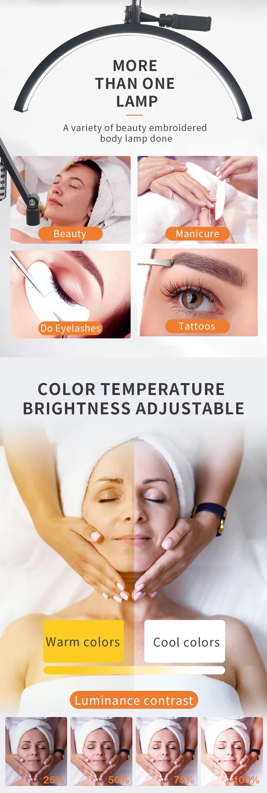 Arch Shape Led Floor Light Half Moon Ring Standing 20 Inch 36w Half ...