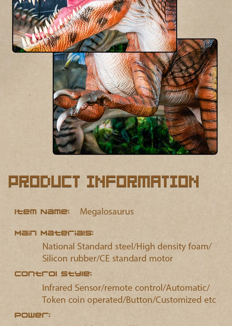 Megalosaurus Artificial Model Outdoors Walking Dinosaurs Amusement Park ...