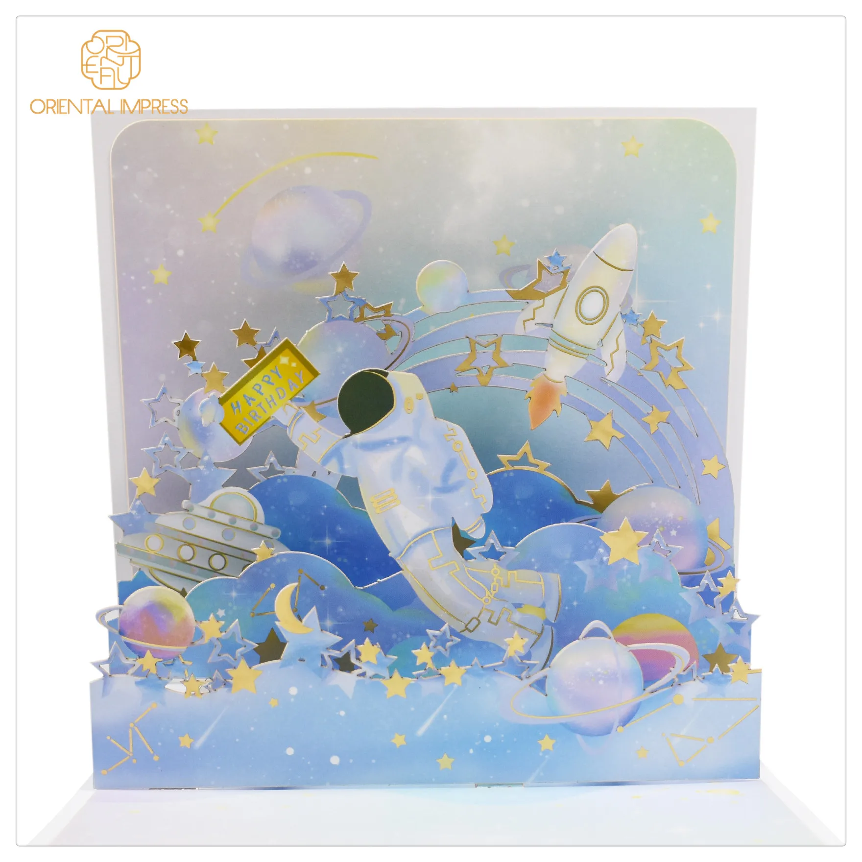 3d Aerospace Spaceman Happy Birthday Greeting Cards With Envelope - Buy ...
