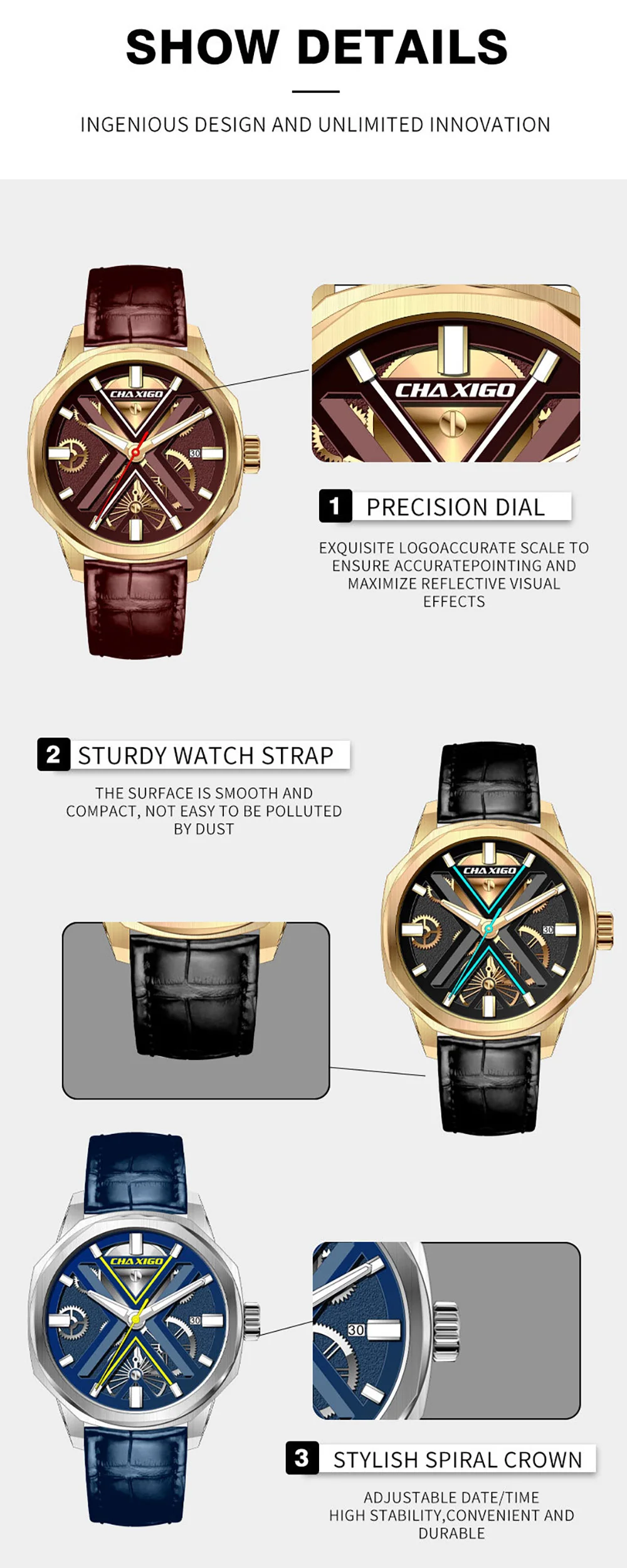 Men Dress Analog Quartz Stainless Steel Waterproof Luminous Classic ...