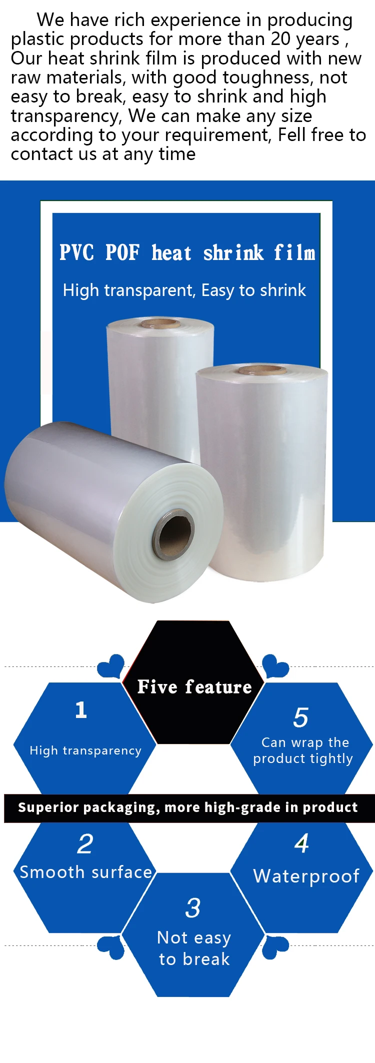 Heat Sensitive Pof Pvc Shrink Film Blow Molding Soft Package Stretch ...