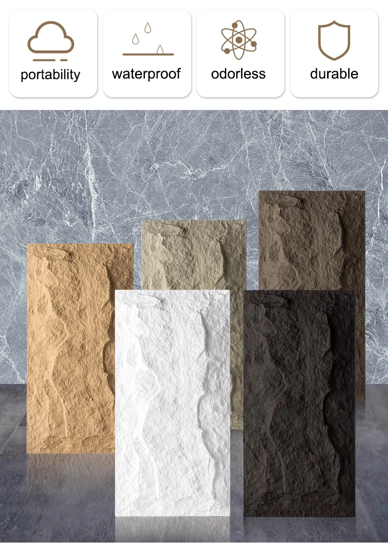 Outdoor Waterproof Pu Culture Stone 3d Decoration Pu Stone Wall Panel ...