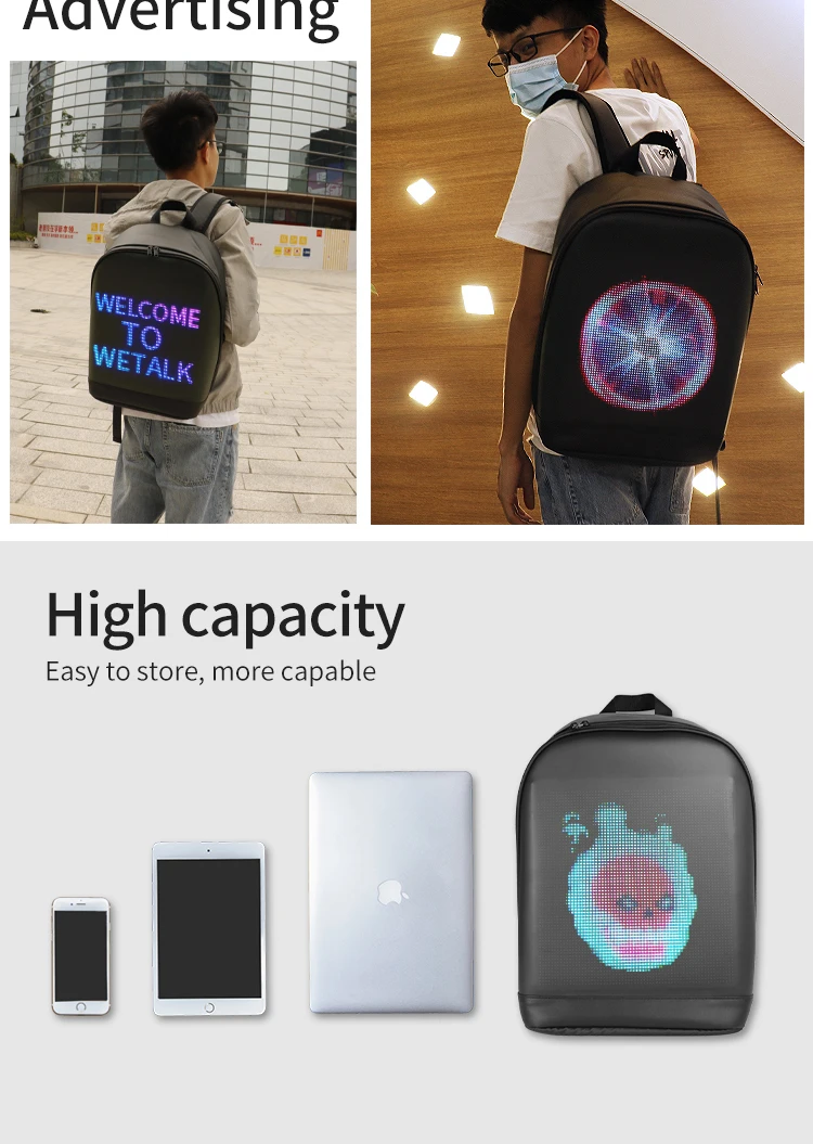 Walking Billboard Waterproof LED 3D Display Screen Smart Led Backpack ...